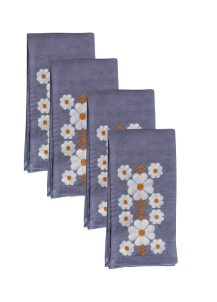 Sharland tulpina napkin blue cornflower – Alabaster Studio